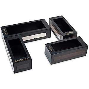 Bamboo Magnetic Ziplock Bag Organizer Black for Drawer | Bamboo Drawer Organizer for Ziplock Bags | Kitchen Drawer Organizer Black | Wood Ziplock Bag Organizer for Drawer Black