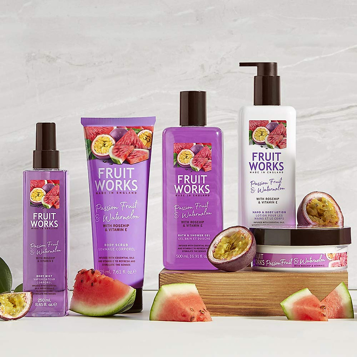 Fruit Works Passion Fruit & Watermelon Cruelty Free & Vegan Body Mist With Natural Extracts 1x 250ml
