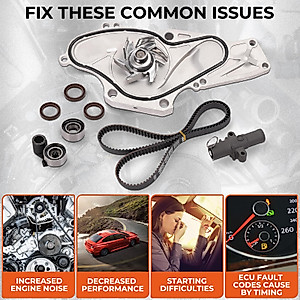 GEARZAAR Timing Belt Kit, With Water Pump Timing Belt Kit Compatible for Honda Accord Odyssey Pilot Ridgeline Acura MDX RL TL 3.0L 3.2L 3.5L 3.7L. Replace# TCKWP329 TKH-002 19200-RDV-J01 14510-RCA-A01