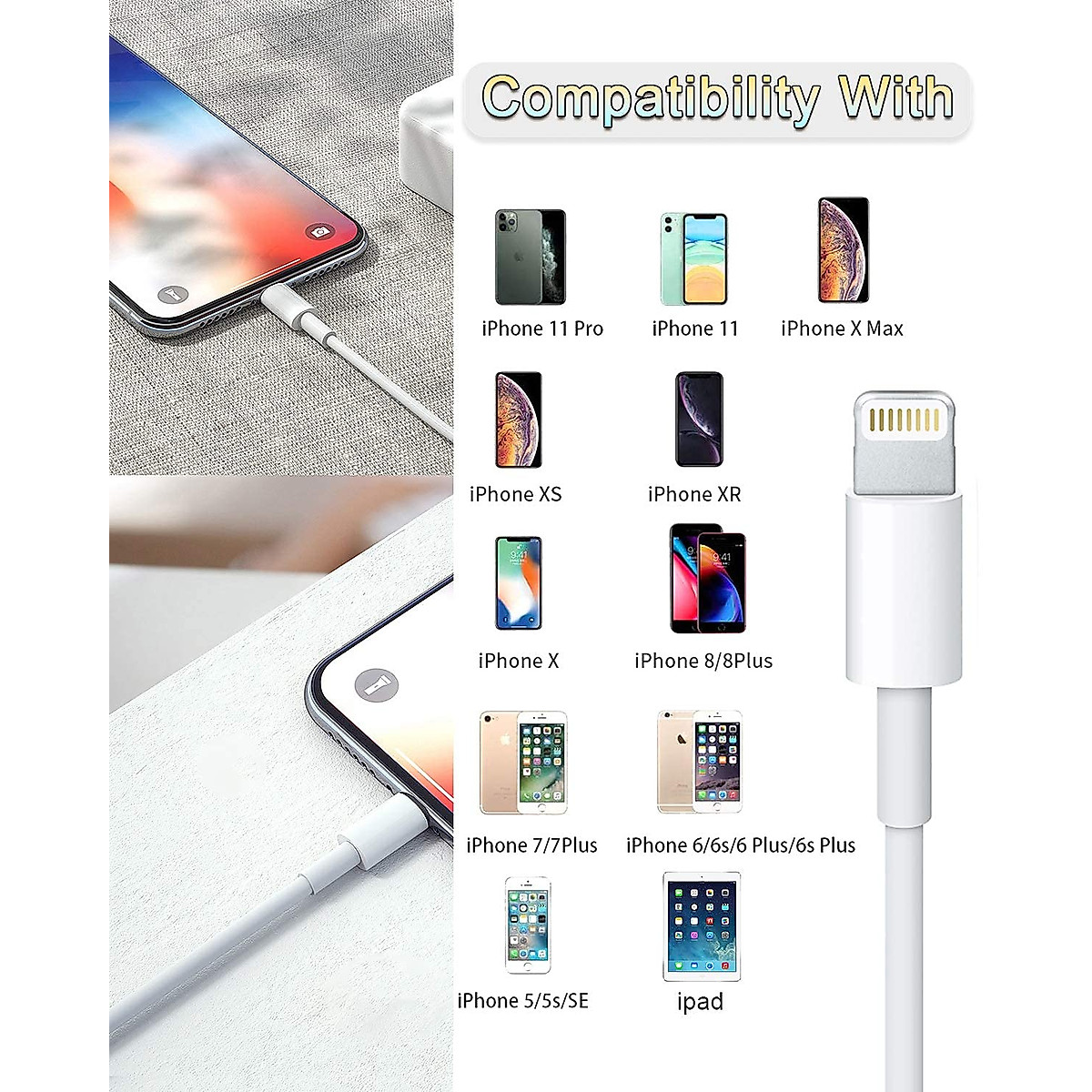 4 Pack [Apple MFi Certified] Apple Charging Cables 3ft, iPhone Chargers Lightning Cable 3 Foot, Fast iPhone Charging Cord for iPhone 14/14Pro/13/13Pro/12/11/11Pro/11Max/ X/XS/XR/XS Max/8, ipad(White)