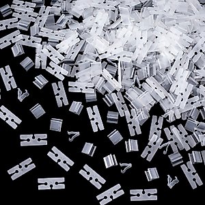 HINZIC 300Pcs Plastic Balloon Clips Ties H Shape+V Shape for Sealing, Balloon Ties Bulk Buckles Tool for Wedding Prom Engagemenr Valentines School Birthday Party Decoration