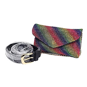 PTcuofu Small Shoulder Bag Lightweight Bag with Crystal Multifunction for Women (Colorful)