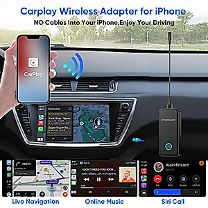 WonVon Wired CarPlay to Wireless CarPlay for Plug & Play Fast Connect No Delay Convert Wired to Wireless Apple CarPlay