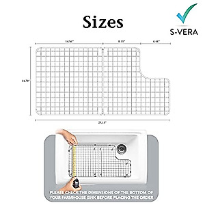 SINK PROTECTORS Compatible with Kohler Sink K 6488 and K 6489 - FARMHOUSE SINK protectors - SINK RACKS for Kohler sink - UPGRADED GIFTS: Big Drying rack 21" and additional rubber protectors