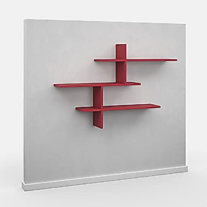 Ada Home Décor Webster Wall Shelf, 48.5'' x 31.5'' x 8.5'', Burgundy