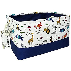 FANKANG Rectangular Laundry Basket Nursery Storage Fabric Storage Bin Storage Hamper,Book Bag,Gift Baskets (Animals)