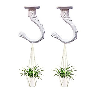 GDQLCNXB Ceiling Hooks 2.6"/65mm - Heavy Duty Swag Hook with Steel Screws Bolts and Toggle Wings for Hanging Plants Ceiling Installation Cavity Wall Fixing White - (2 Sets)