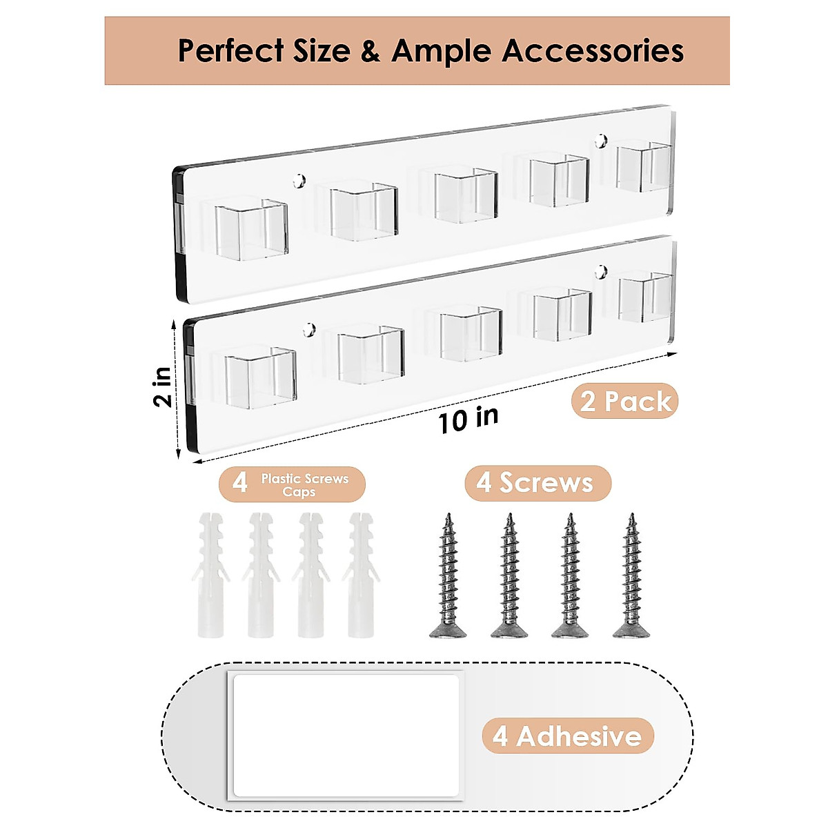 collwait 2 Pack Sunglass Organizer Sunglass Holder for Wall, Sunglasses Storage Organizer, Acrylic Sunglass Display Sunglasses Rack, Wall Mounted Sunglass Holder for Hanging Your Multiple Eyeglasses