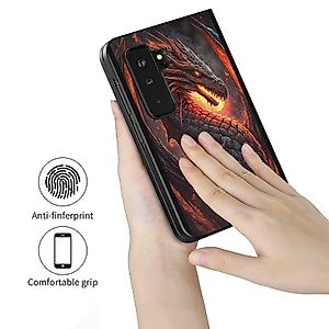 for Microsoft Surface Duo 2 Case for Women Men,AIRWEE Ultra Slim Hard PC Shookproof Fold Case Protective Cover for Microsoft Surface Duo 2 2nd 2021,Fire Dragon