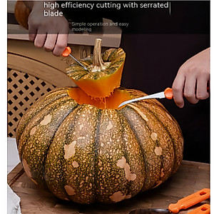 Vvinjinwujin 7 pcs multifunctional pumpkin carving kit - carving knives for pumpkin, clay, soap and wood - perfect for Halloween pumpkin cawing - ergonomic handle - full set of durable storage bags