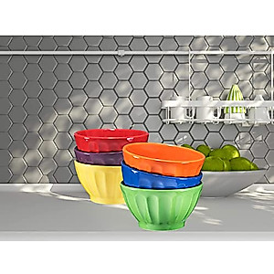 Bruntmor Porcelain 14 Ounce Bowl for Cereal, Soup, Rice, Desert, Ice Cream, Snack Server, Multicolor LEAD and CADIMUM FREE, Dishwasher & Oven Safe- Set Of 6
