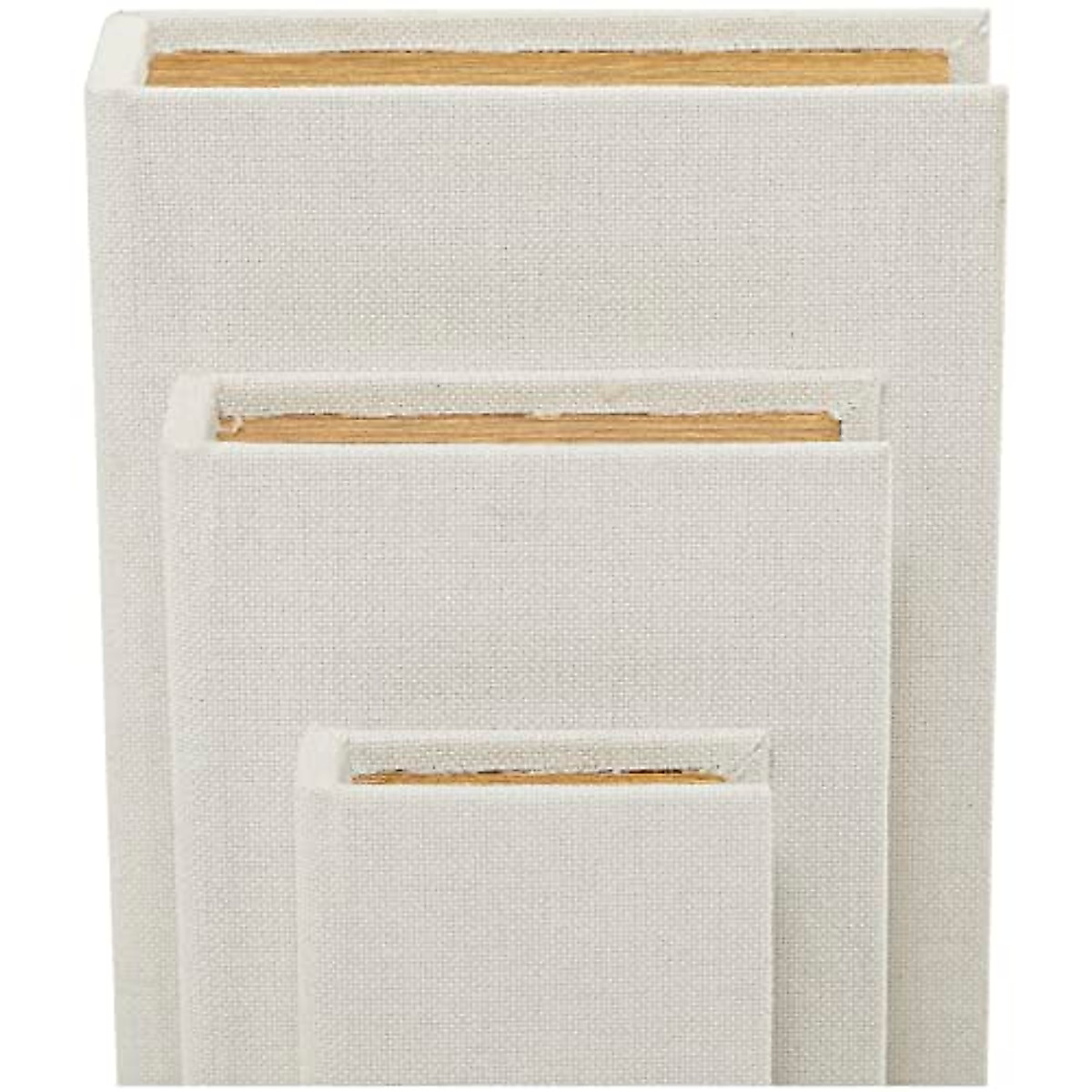 Deco 79 Modern Linen Rectangle Box, Set of 3 12", 9", 6"H, White