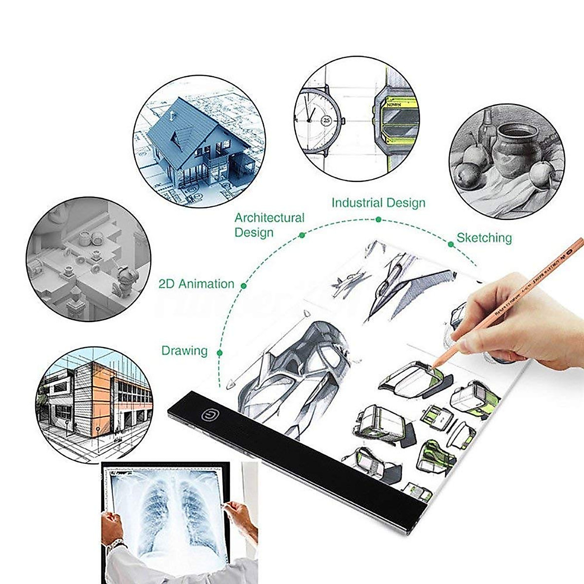 Ultra-Thin Portable A4 LED Light Box Tracer w/USB Cable Dimmable Brightness LED Artcraft Tracing Light Box Light Pad for Artists Drawing Sketching Animation Stencilling X-ray Viewing