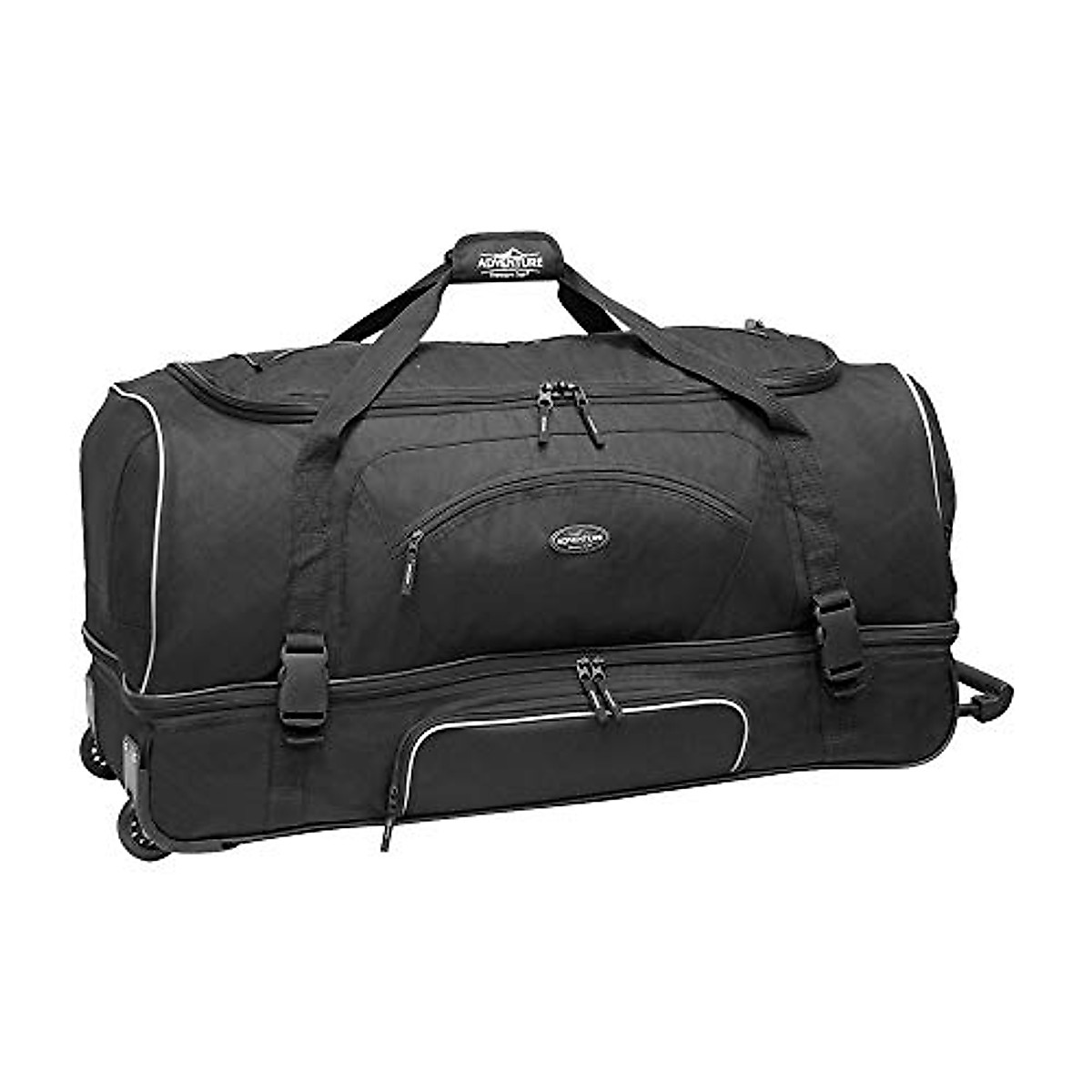 Travelers Club Adventure Rolling Travel Duffel Bag, Black, 22-Inch