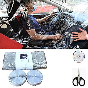 Car Taxi Isolation Film Plastic, 78.7 x 55.1inch Transparent Plastic Anti-Fog Full Surround Protective Shields Curtain Cab Front and Rear Row Car Taxi Protective Film for Driver …
