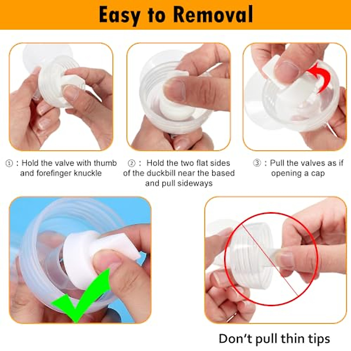 Backflow Protector 2PCS Tubing 2PCS and Duckbill Valves 4PCS Replacement Pump Part Compatible with Spectra S1 Spectra S2 Spectra 9 Plus,Replace Original Spectra Pump Parts