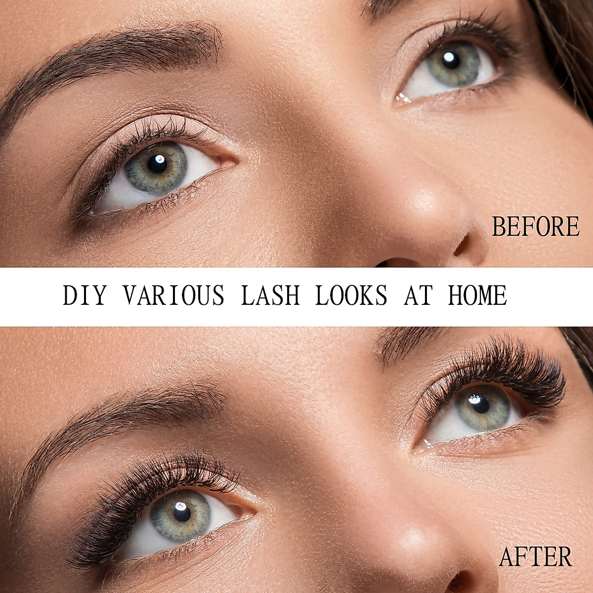 SISILILY Lash Extension Kit 120 Lash Clusters with Lash Bond and Seal and Lash Applicator C D Curl Cluster Eyelash Extensions Waterproof Long Lasting Individual Lashes Mega Look 10-16mm (S28-Mix)