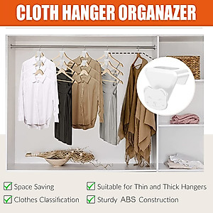 18 Pcs Space Saving Hanger Hooks, Clothes Hanger Connector Hooks to Create Up to 5X More Closet Space, AS SEEN ON TV, Heavy Duty Cascading Hanger Hooks for Organizer Closet, Fits All Hangers, White