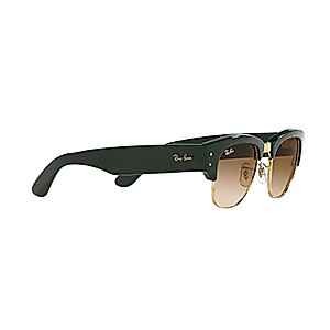 Ray-Ban Unisex Sunglasses Green On Gold Frame, Light Brown Lenses, 53MM