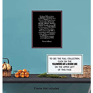 Marianne Williamson Deepest Fear Quote Wall Art Print - Perfect Home Decor for Office, Bedroom, Bathroom, Dorm - Inspirational, Motivational, Spiritual Gift for Women - Unframed 8X10 Photo