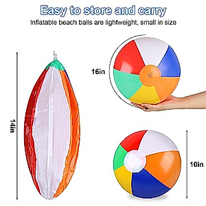 6 Packs Beach Ball, PVC Beach Balls Bulk, Classic Rainbow Mini Beach Balls, Diameter 10” Outdoor Sports Beach Balls for Pool Party Gift Decoration, Beach Toys, Pool Toys Water Games Seaside