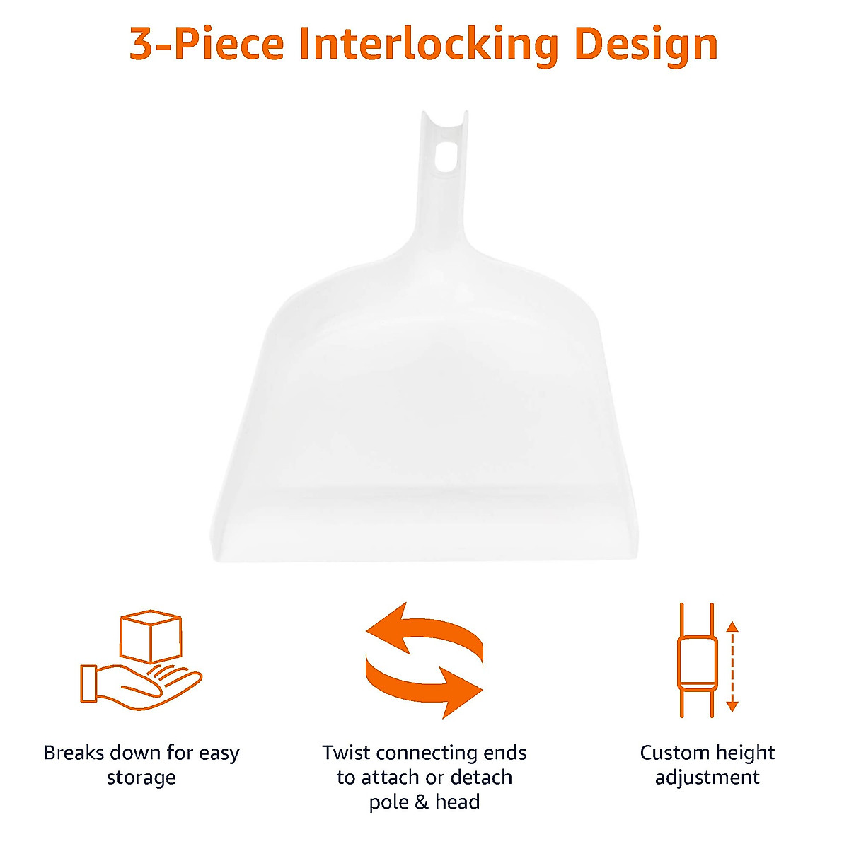 Amazon Basics Dustpan Broom Set, Blue and White