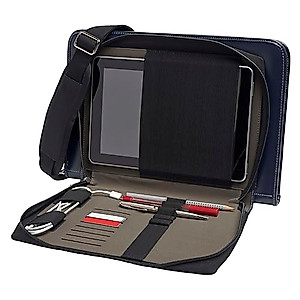 Broonel Blue Leather Laptop Messenger Case - Compatible with HP EliteBook 865 G9 16" WUXGA Laptop