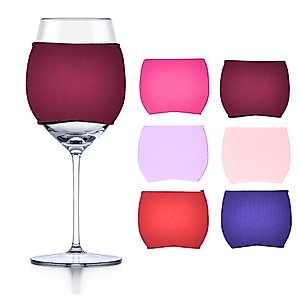 TahoeBay Blank Wine Glass Sleeves (6-Pack) Neoprene Insulator Ornaments for Sublimation, Infusible Ink, Heat Transfer Vinyl Drink Identification 12oz Wine Glass Accessories