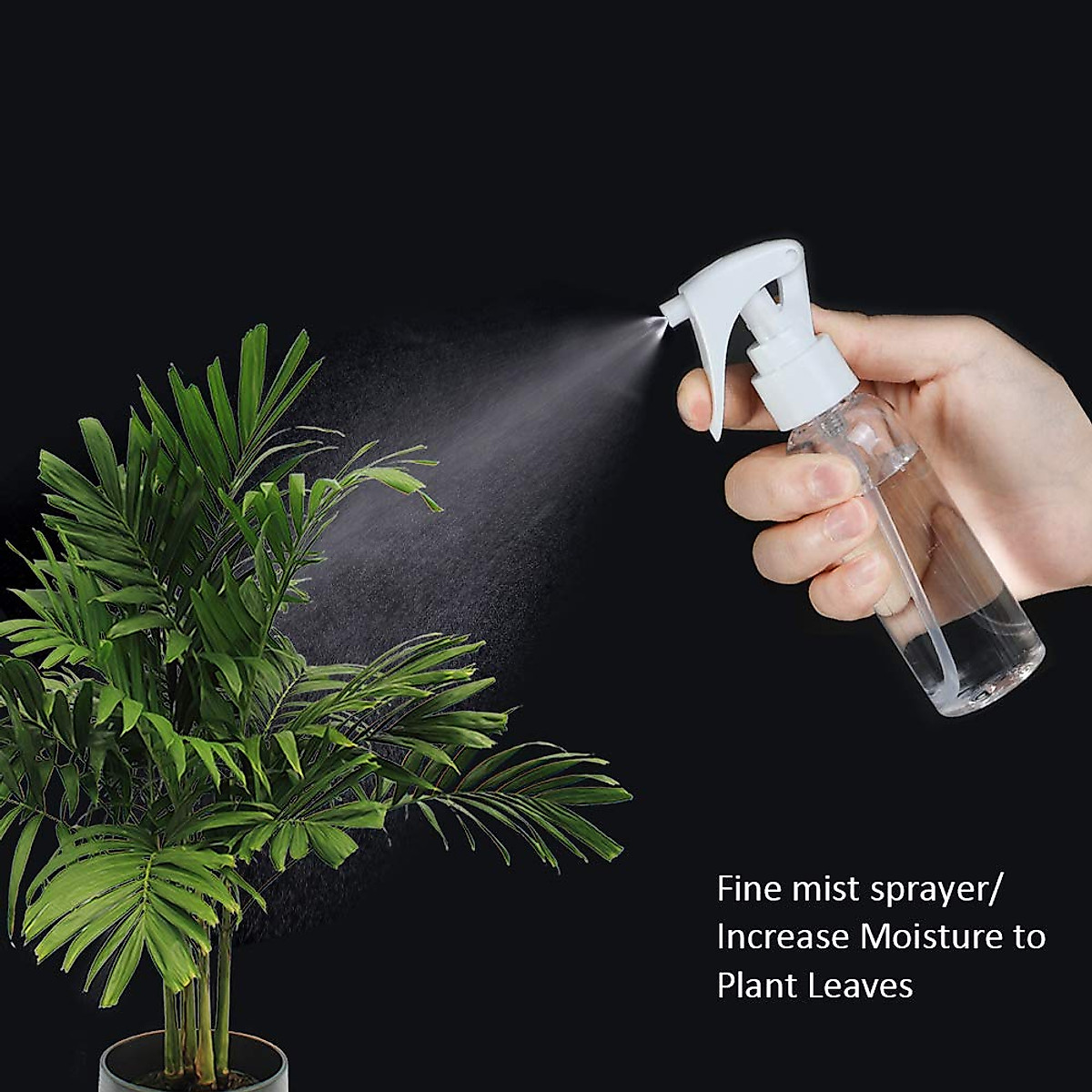 Travel Size Spray Bottle, 3.4oz/100ml Plastic Fine Mist Spray Bottle Set, Refillable Liquid Containers, 3pcs Clear Trigger Sprayer with Funnel and Labels for Styling Kitchen Home Office Cleaning