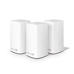 Linksys Velop Dual Band Intelligent Mesh WiFi System Ultra-Fast and Full-Strength Mesh Wi-Fi, Handles 50+ Devices, MU-MIMO Technology - White (AC1200)