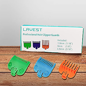 3 Professional Hair Clipper Guards Cutting Guides Fits for Most Wahl Clippers, Color Coded Clipper Combs Replacement - Guard Number: #1/2, 1 and #1 1/2 (Length: 1/16 inch, 1/8 inch and 3/16 inch)