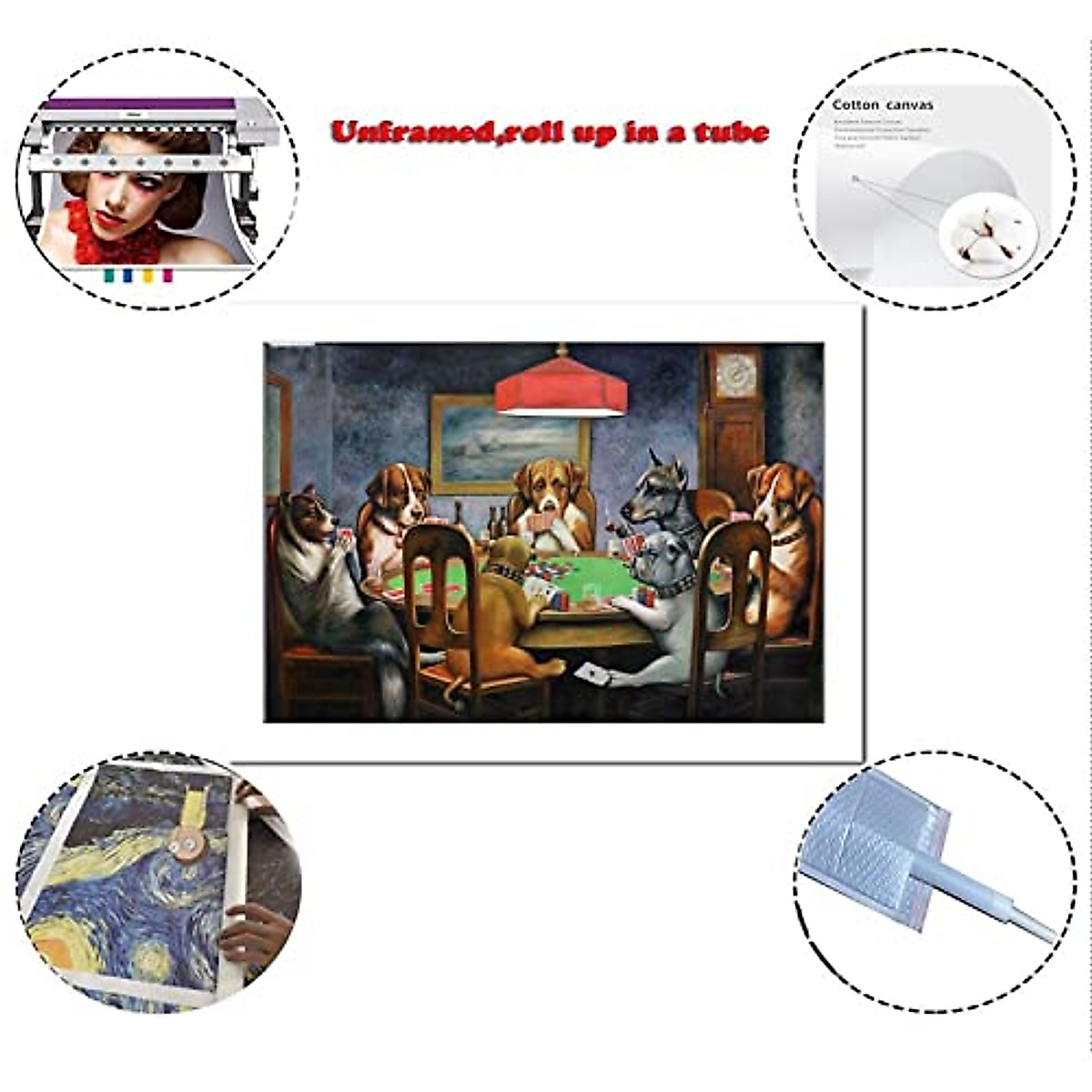 Animal Dogs Playing Poker Canvas Art Poster and Wall Art Picture Print Modern Family Bedroom Decor Posters 16x24inch(40x60cm)