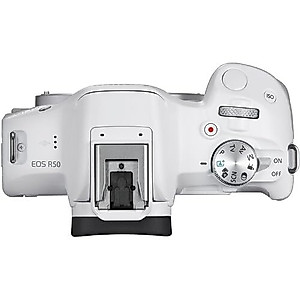 Canon EOS R50 Mirrorless Vlogging Camera (White) with Advanced Accessory and Travel Bundle | 5812C002 | canon eos r50