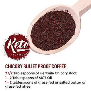 Chicory Root Roasted Granules, 1 Pound, Chicory Coffee (Inulin, Prebiotic Dietary Fiber) Rich Flavor, Caffeine Free, Natural Tea and Coffee Substitute, Keto, Kosher