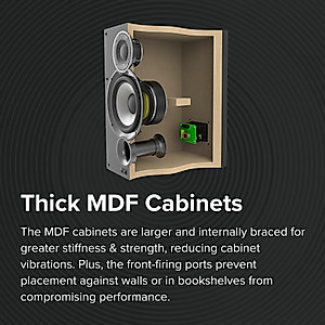 ELAC Debut 2.0 B5.2 Bookshelf Speakers, Black (Pair) - 1” Cloth Dome Tweeter & 5.25” Aramid Fiber Woofer - 2-Way Bass Reflex - Up to 35,000 Hz Response