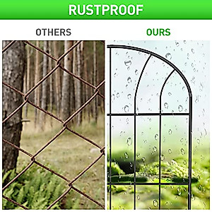 Decorative Garden Fence 10 Pack, Animal Barrier Fence, No Dig Fencing 24in (H) x 10ft (L) Metal Wire Panel Garden Fence Border, Dog Rabbits Ground Stakes Defence No Dig Fence for Outdoor Patio,10FT