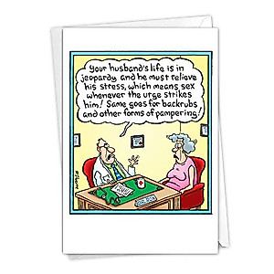 NobleWorks Hilarious Birthday Greeting Card with 5 x 7 Inch Envelope (1 Card) BdayGoing to Die Randy McIlwaine Birthday Cartoon 8547Z