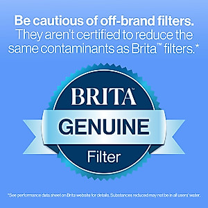 Brita XL Water Filter Dispenser for Tap and Drinking Water with 1 Standard Filter, Lasts 2 Months, 27-Cup Capacity, BPA Free, Grey