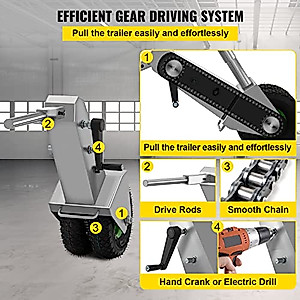VEVOR Manual Trailer Dolly, 10000 LBS Towing Capacity Trailer Mover Valet with 2-5/16 in Ball & 10.63" Wheels, Adjustable Height Heavy-Duty Jack Tug for Car, RV, Boat, and Travel Trailers