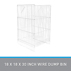 White Wire Dump Bin - 18" X 18" X 30"