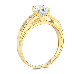 14K Yellow Gold Wedding Engagement Ring - Size 8