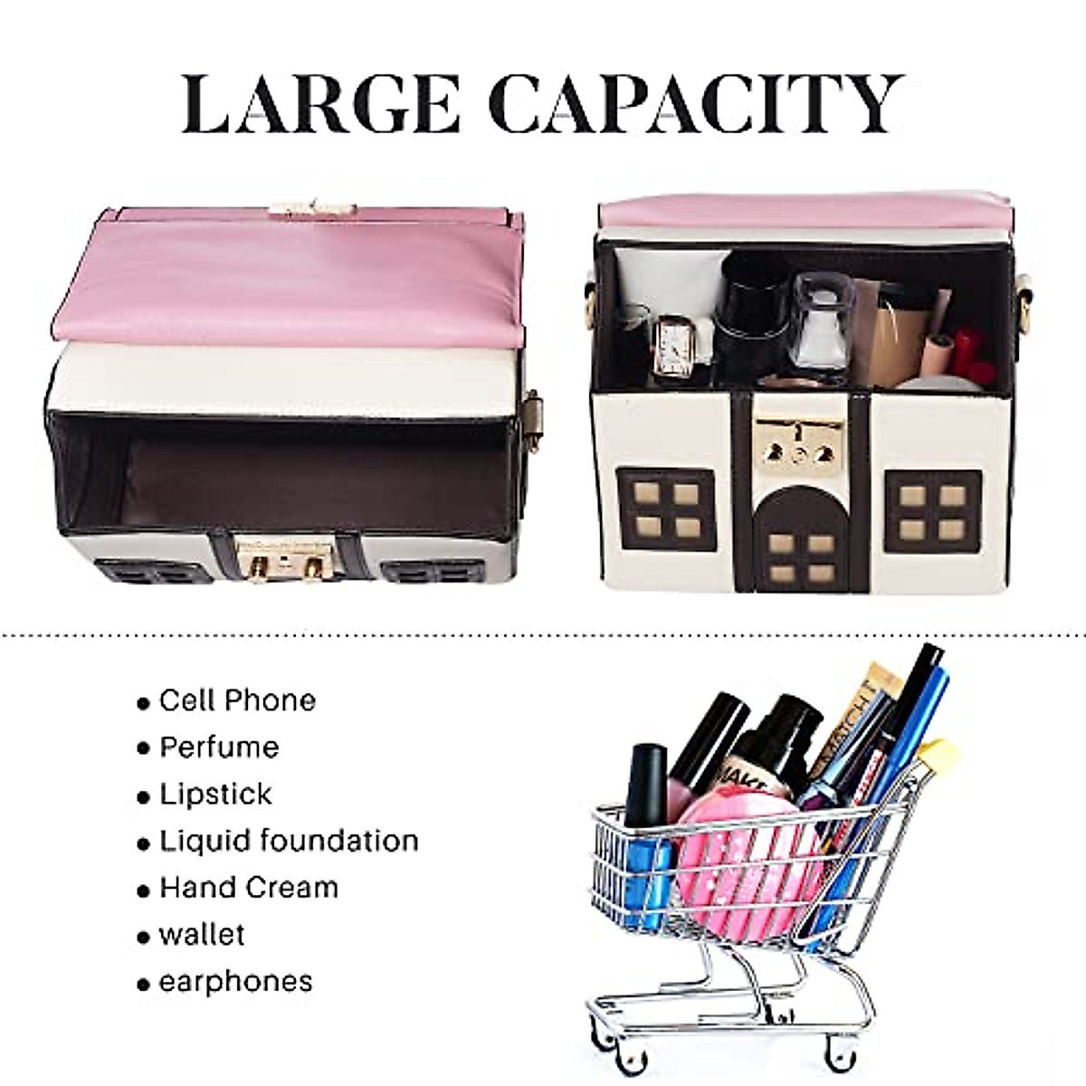 Women Cute Realtor Bag House Shaped Crossbody Bags Cellphone Purse for Women Creative Shoulder Bags