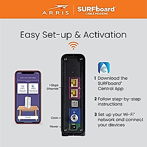 ARRIS Surfboard SBG10-RB DOCSIS 3.0 Cable Modem & AC1600 Dual Band Wi-Fi Router, Approved for Cox, Spectrum, Xfinity & Others (RENEWED)