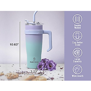 DLOCCOLD 40oz Tumbler with Handle, Straw & Lid, Double Wall Vacuum Reusable Stainless Steel Insulated Water Bottle, Travel Mug Cup, Modern Tumblers Cupholder Friendly (dreamland)