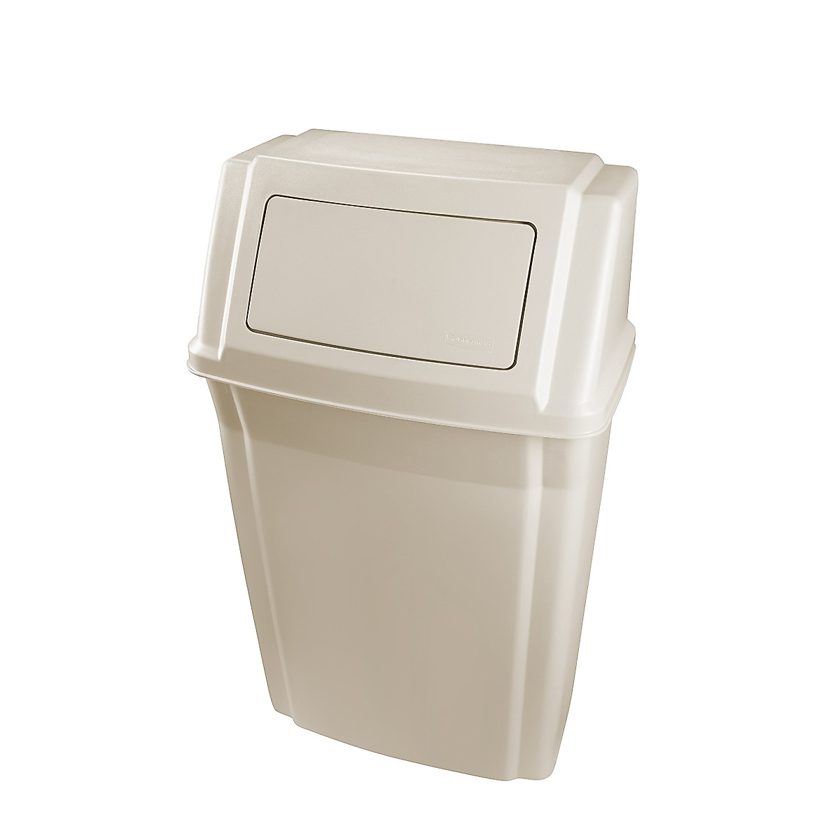 Rubbermaid Commercial Products Profile Wall Mount Trash/Garbage Can/Bin, 15 GAL, for Corridors/Washrooms/Schools/Kitchens, Beige