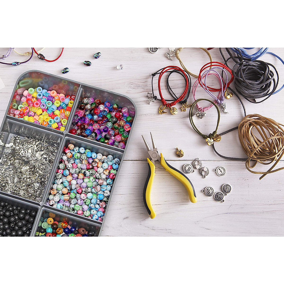 Bins & Things Ultimate Storage Containers Bundle Each with 2 Trays - Blue/Grey - Craft Storage/Craft Organizers and Storage - Bead Organizer Box/Art Supply Organizers.