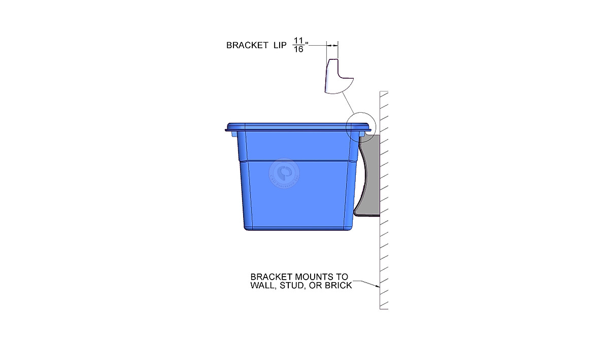 EZ Bin Bracket for Wider Lip Recycle Bins | CAD Precision