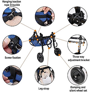 Adjustable Dog Wheel-Chair for Back Legs,Pet Walk Tools,Pet Mobility Aids with Wheels,Dog Leg Brace and Hip Support, Suitable for Back Legs,Dog Assisted Walking Device