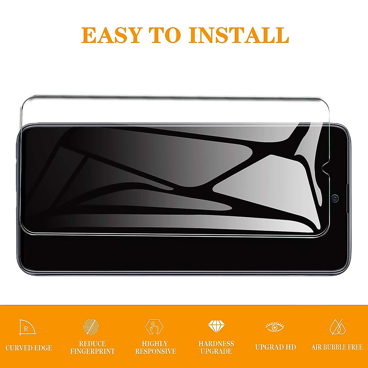 Aidinar Screen Protector for OPPO Reno 8T 5G, [2 Pack] Ultra-Thin 9H Hardness HD Clear,OPPO Reno 8T 5G Tempered Glass Screen Protector