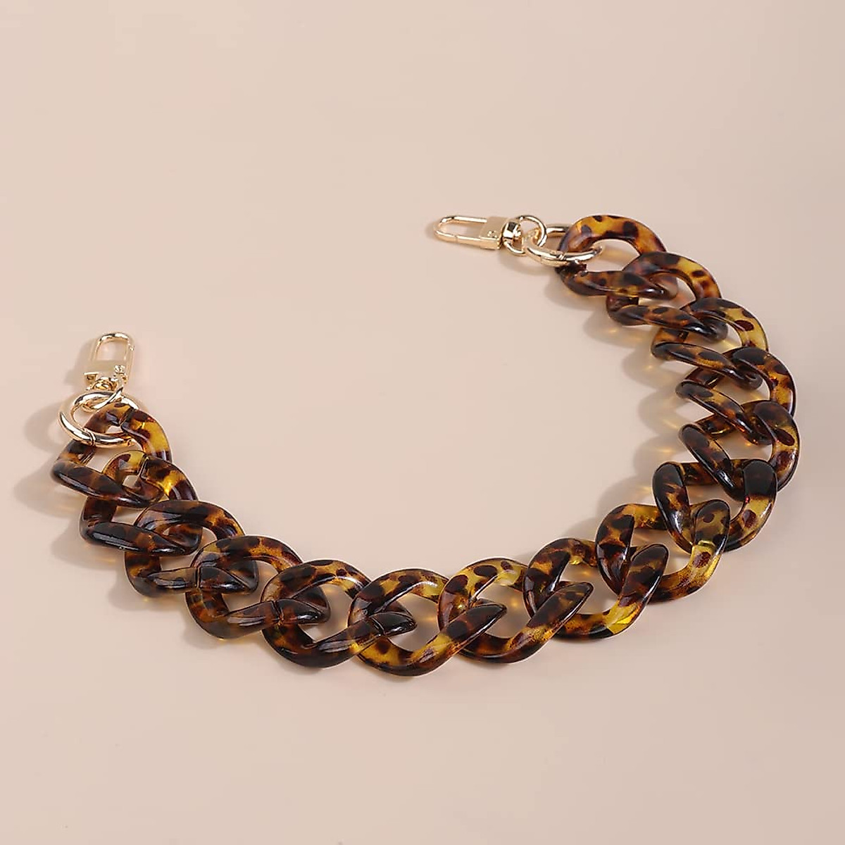 Wiwpar Acrylic Bag Straps Chunky Chains Shoulder Bag Handle Shoulder Straps Replacement Amber for Women's Handbags (Style 2)